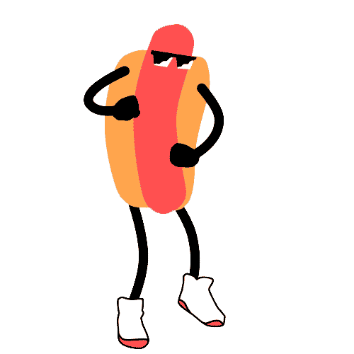 Excited Hot Dog Sticker by Eric Foster for iOS & Android | GIPHY