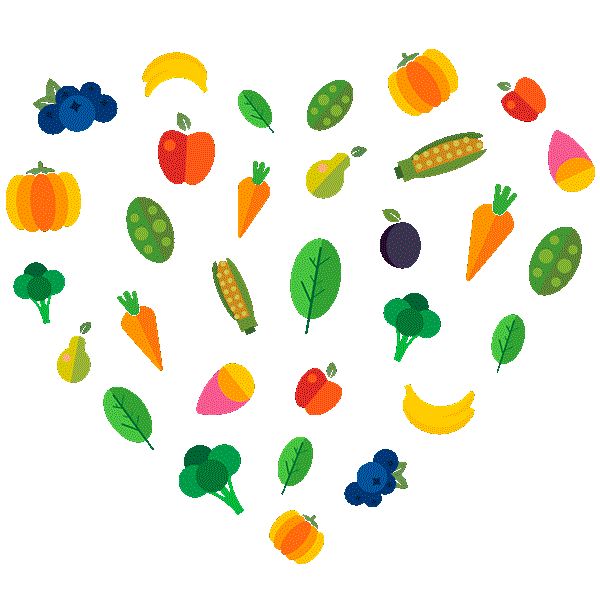 Heart Vegetables Sticker by Pumpkin Organics for iOS & Android | GIPHY