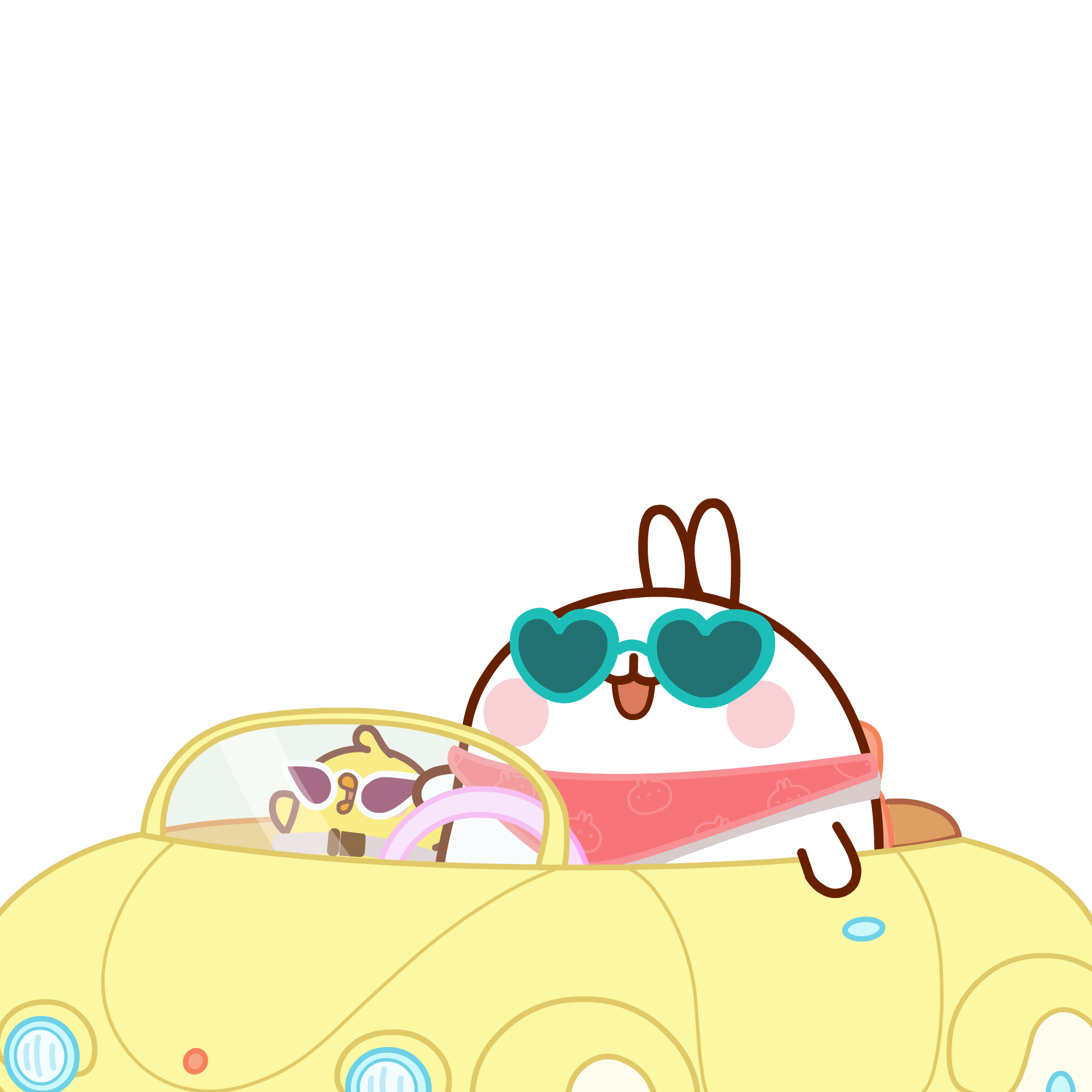 Happy Road Trip Sticker by Molang for iOS & Android | GIPHY