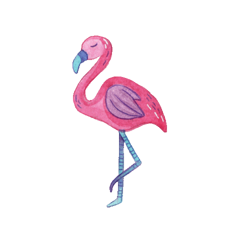 Bird Flamingo Sticker by Rey Bautista for iOS & Android | GIPHY
