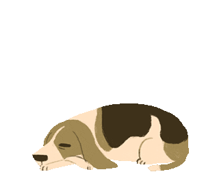 Tired Dog Sticker by Olivia When for iOS & Android | GIPHY