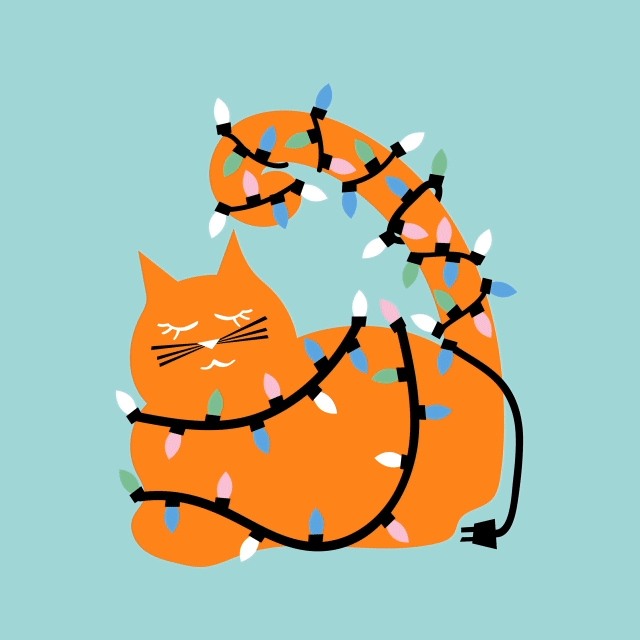 Merry Christmas Cat GIF by ali mac - Find & Share on GIPHY