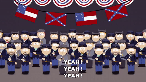 Civil War Reenactment Cheering Group GIF by South Park - Find & Share ...