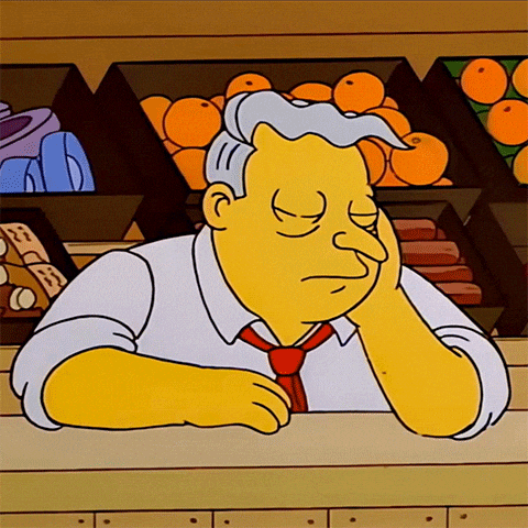 Tired The Simpsons GIF by Rodney Dangerfield - Find & Share on GIPHY