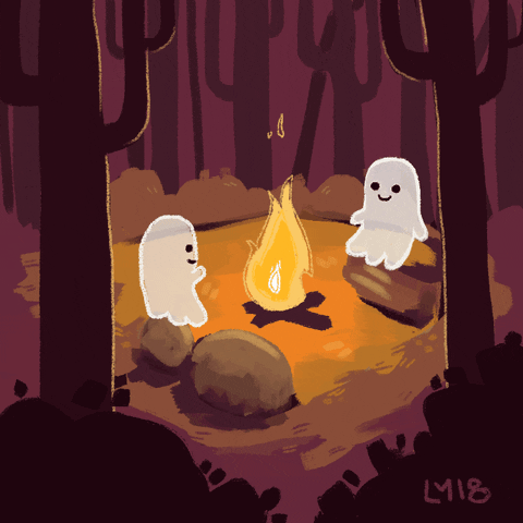 Camping Camp Fire GIF by Leannimator - Find & Share on GIPHY