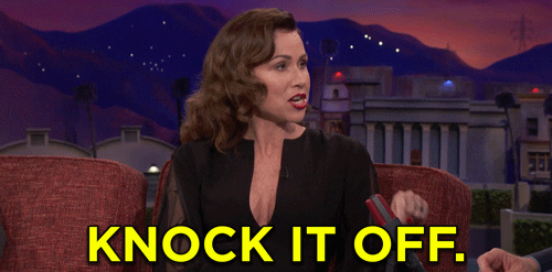 Stop It Minnie Driver GIF by Team Coco - Find & Share on GIPHY