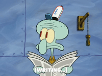 Spongebob Writing Gif