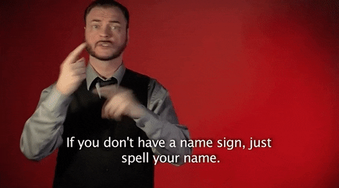 Sign Language Names GIF by Sign with Robert - Find & Share on GIPHY