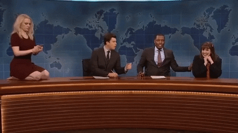 Kneeling Kate Mckinnon GIF by Saturday Night Live - Find & Share on GIPHY