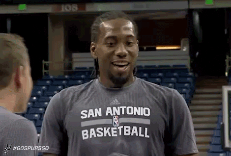 Kawhi Leonard Smile GIF by San Antonio Spurs - Find & Share on GIPHY