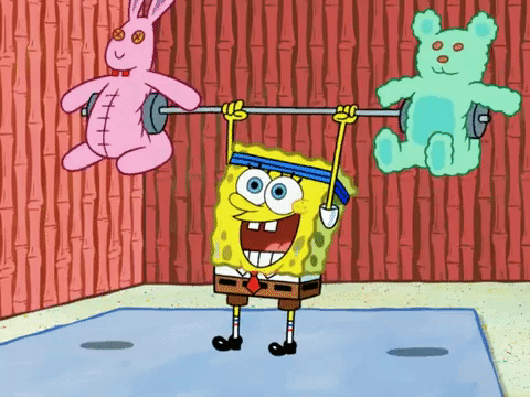 Spongebob Lifting Weights