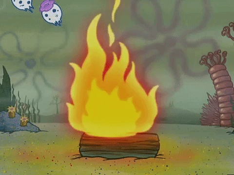 Spongebob Caveman Fire