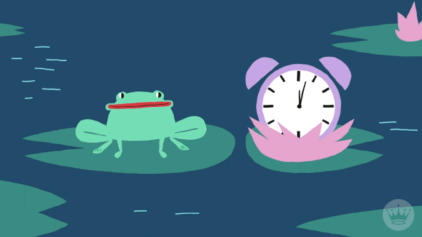 fun, cartoon, time, spring, frog, clock, hallmark, hallmarkecardscheck ...