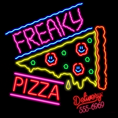 Neon Freaky Pizza GIF by Josh Freydkis - Find & Share on GIPHY