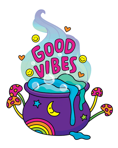 Happy Good Vibes Sticker by Carawrrr for iOS & Android | GIPHY
