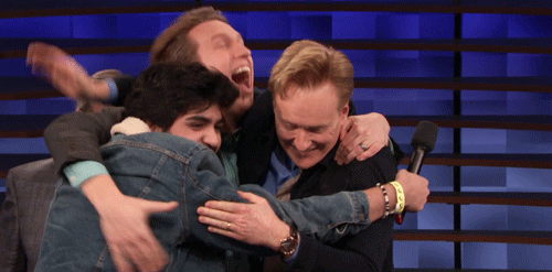Excited Group Hug GIF by Team Coco - Find & Share on GIPHY