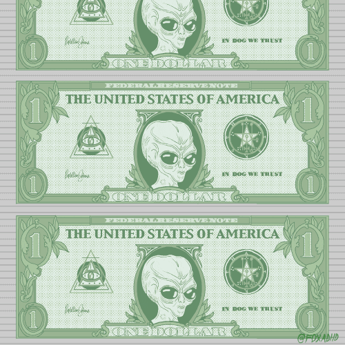 Alien On Dollar Bill