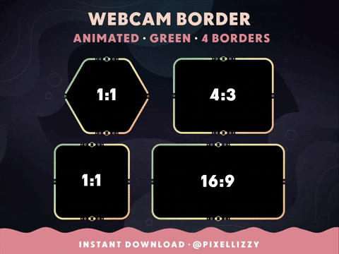 4 Webcam Borders animated "Green" - PixelLizzy's Ko-fi Shop - Ko-fi ️ ...