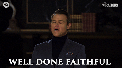 Celebrate Well Done GIF by The Traitors Australia - Find & Share on GIPHY