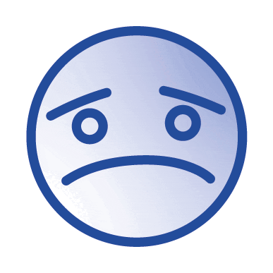 Blue Sad Face Emoticon