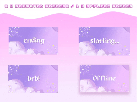 'Dreamy' Animated Pixel Art Stream Overlay Package [FULL] - biscuit.'s ...