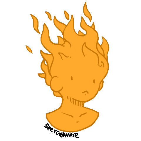 Fire Head Sticker by sketchnate for iOS & Android | GIPHY
