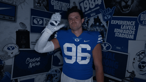 Byu Football Wave GIF by BYU Cougars - Find & Share on GIPHY