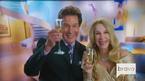 Cheers Champagne GIF by Bravo TV - Find & Share on GIPHY