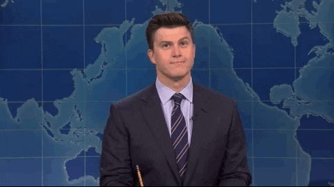 Colin Jost Shrug GIF by Saturday Night Live - Find & Share on GIPHY