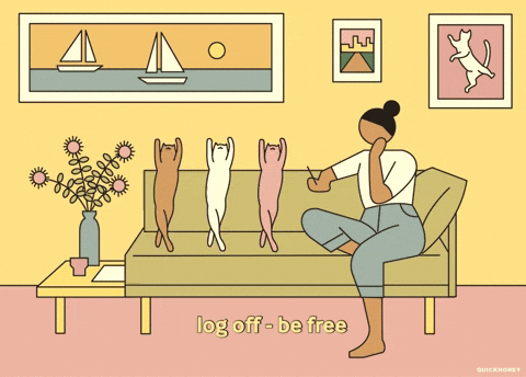 Cats Log Off GIF by PEEKASSO - Find & Share on GIPHY