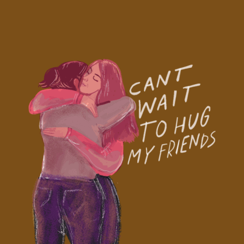 Best Friends Hug GIF by BrittDoesDesign - Find & Share on GIPHY