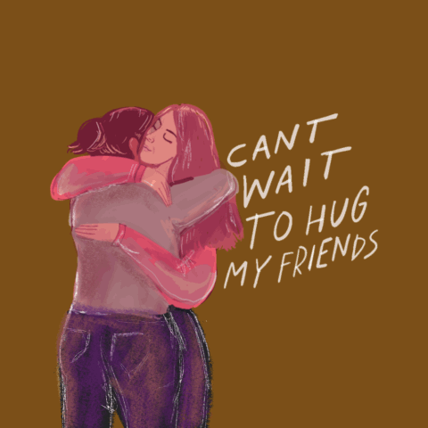 Best Friends Hug GIF by BrittDoesDesign - Find & Share on GIPHY