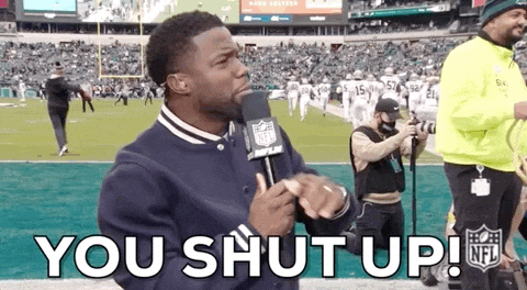 Kevin Hart Shut Up GIF by NFL - Find & Share on GIPHY