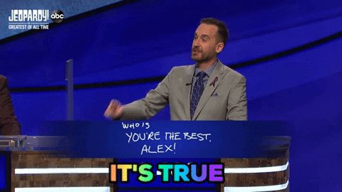 The Greatest Of All Time GIF by Jeopardy! - Find & Share on GIPHY