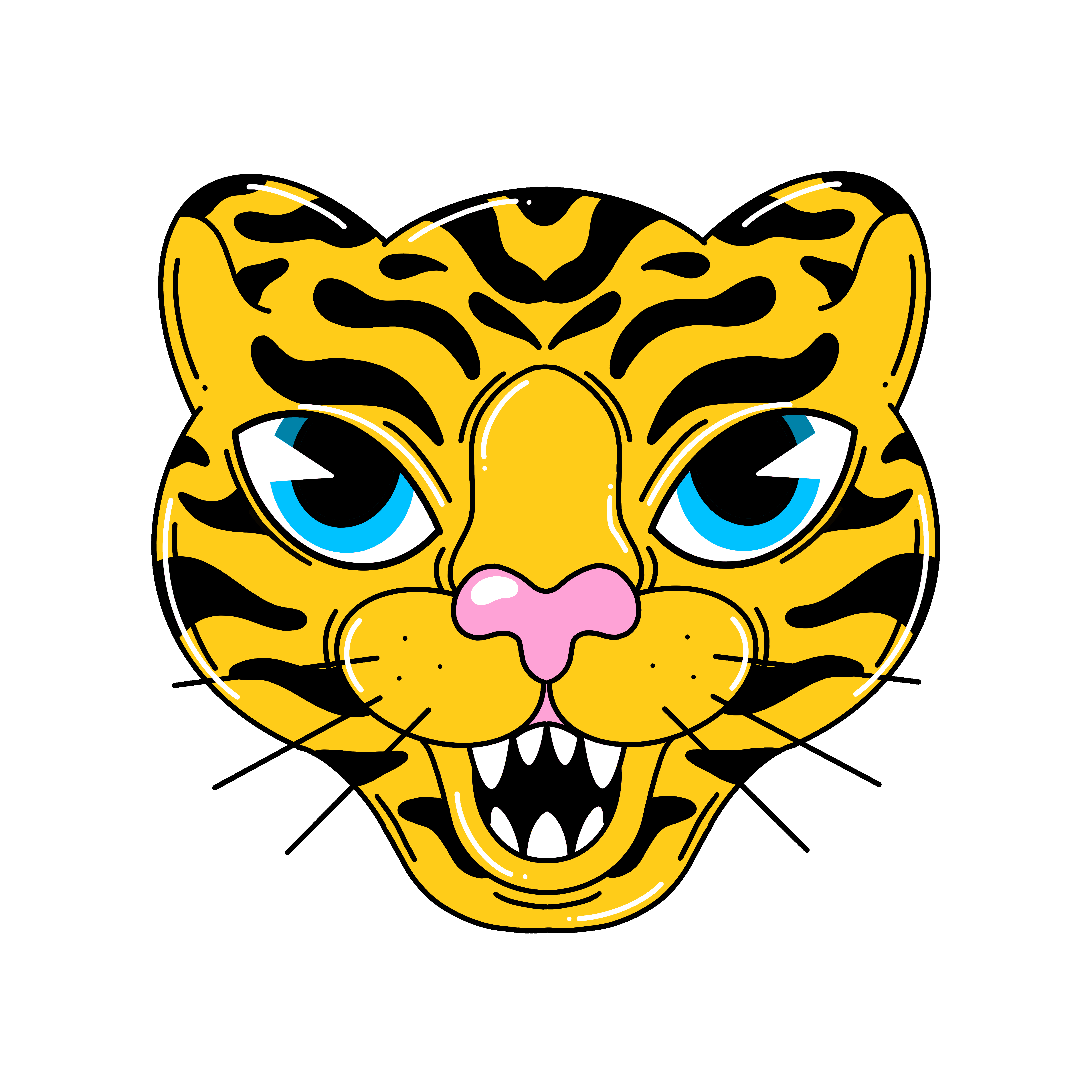 Tiger Hello Sticker by YAICECREAM for iOS & Android | GIPHY