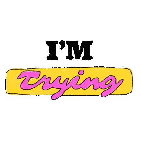 Sticker Trying Sticker by Art Baby Girl for iOS & Android | GIPHY