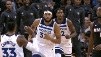 High Five Minnesota Timberwolves GIF by NBA - Find & Share on GIPHY