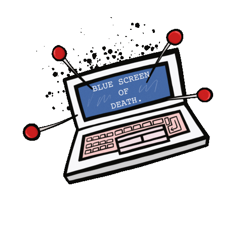 Working Blue Screen Sticker by JellaCreative for iOS & Android | GIPHY