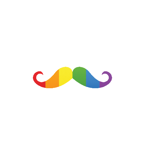 Transparent Rainbow Mustache