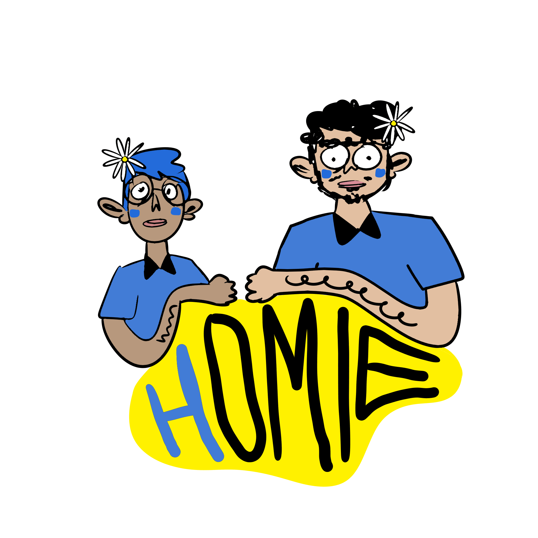 Friend Homie Sticker by goodbadcomics for iOS & Android | GIPHY