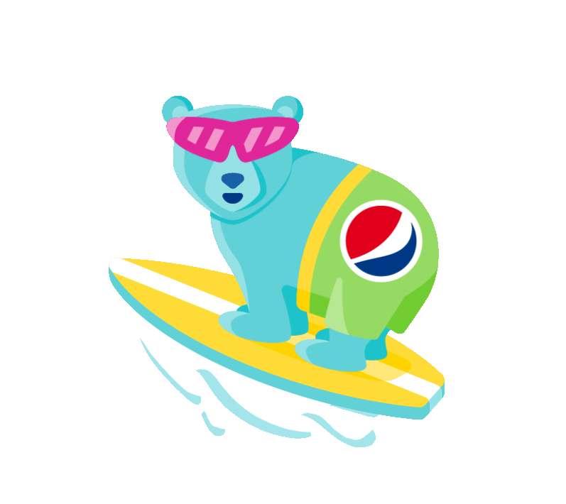 Bear Surf Sticker by Pepsi #Summergram for iOS & Android | GIPHY