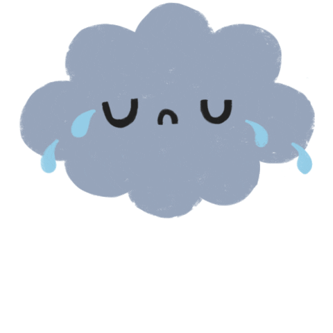 Cartoon Sad Rain Cloud