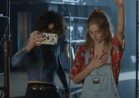 Rocking Out Samara Weaving Gif By Bill Ted Face The Music Find