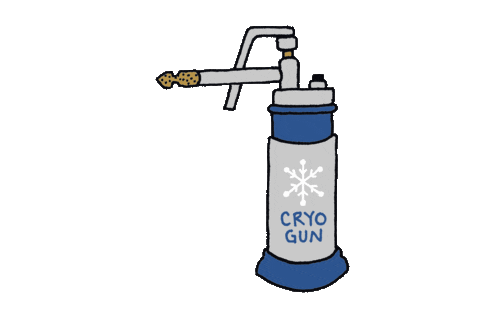 Cryo Gun Sticker by Red River Dermatology for iOS & Android | GIPHY