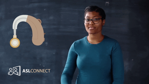 American Sign Language Hearing Aid GIF by ASL Connect - Find & Share on ...