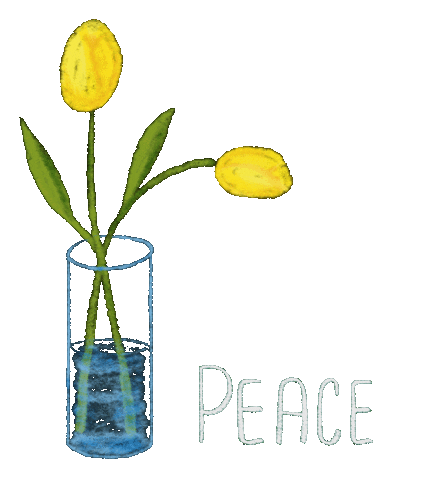 Be Calm Peace And Love Sticker by Babybluecat for iOS & Android | GIPHY