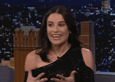 Lea-michele-laughing GIFs - Get the best GIF on GIPHY