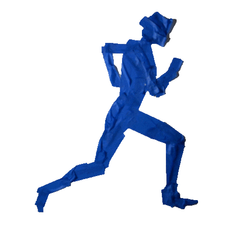 Man Running Bluetarpproject Sticker by Joseph Fontinha for iOS ...
