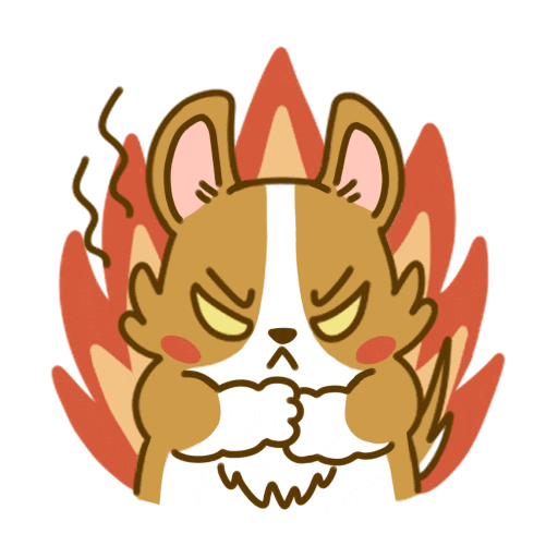Angry Welsh Corgi Sticker by Lazy Corgi for iOS & Android | GIPHY