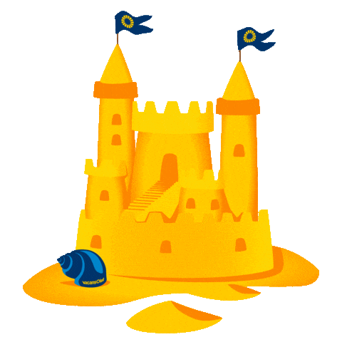 Sand Castle Beach Sticker by vacansoleil for iOS & Android | GIPHY